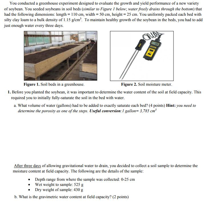 You conducted a greenhouse experiment designed to | Chegg.com
