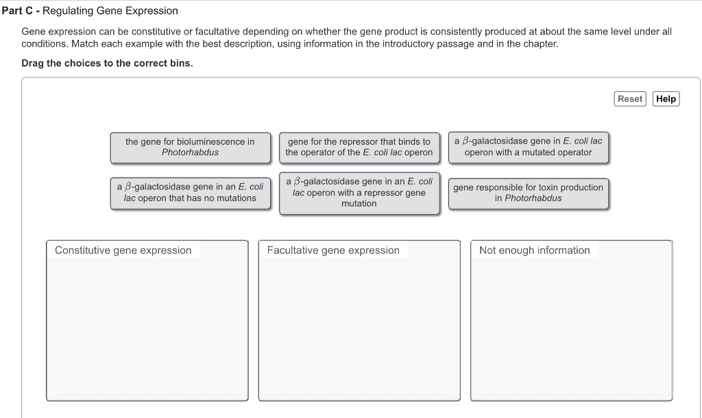 Solved Gene expression can be constitutive or facultative | Chegg.com