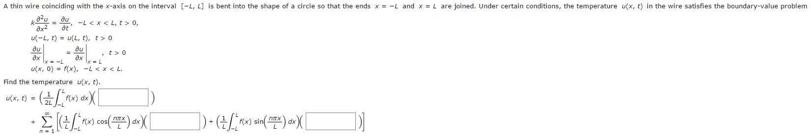 Solved A thin wire coinciding with the x-axis on the | Chegg.com