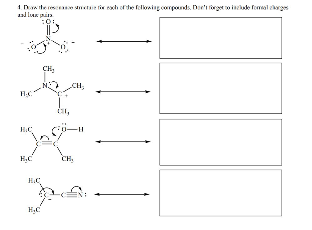 Solved Draw the resonance structure for each of the | Chegg.com