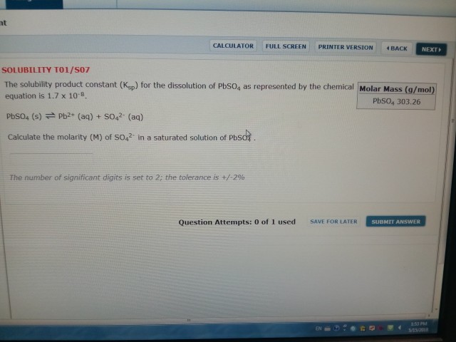 Solved nt CALCULATOR FULL SCREEN PRINTER VERSION BACK NEXT | Chegg.com
