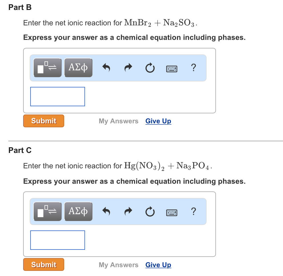 Solved Part B Enter the net ionic reaction for MnBr2 + | Chegg.com