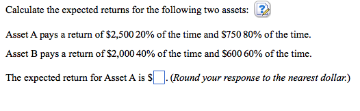Calculate the expected returns for the following two | Chegg.com