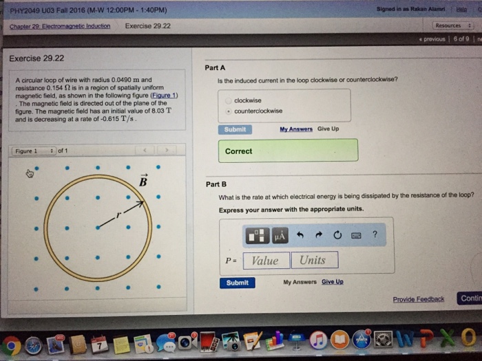 Solved A circular loop of wire with radius 0.0490 m and | Chegg.com