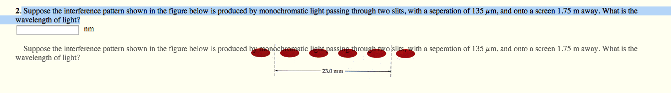 Solved Suppose The Interference Pattern Shown In The Figure