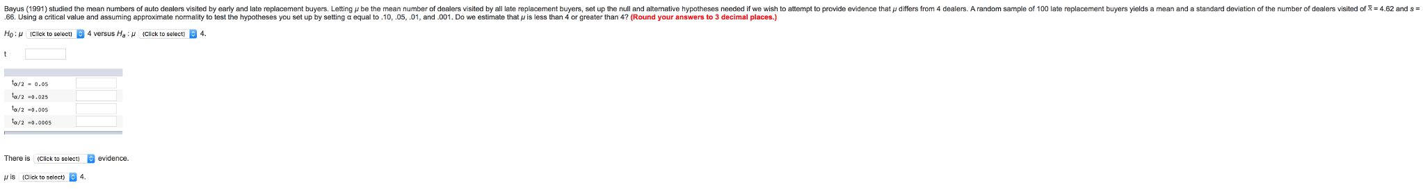 Solved Bayus (1991) studied the mean numbers of auto dealers | Chegg.com
