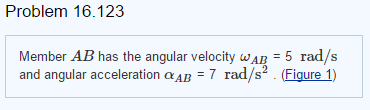 Solved Dynamics Problem 16.123 Member AB has the | Chegg.com
