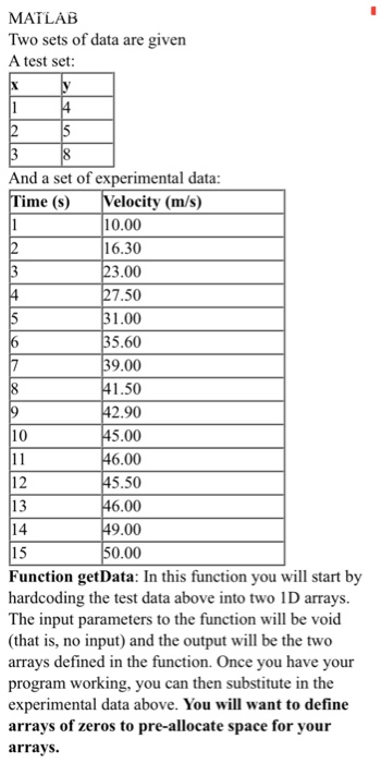Solved Two sets of data are given And a set of experimental | Chegg.com