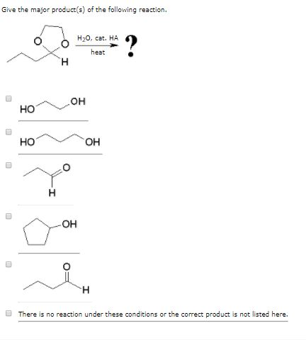 Solved Give the major producer(G) of the folling reaction. | Chegg.com