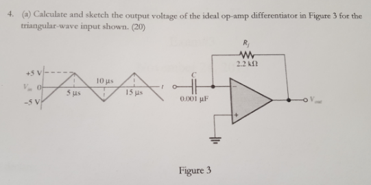 Solved Calculate anti sketch the output voltage of the ideal | Chegg.com