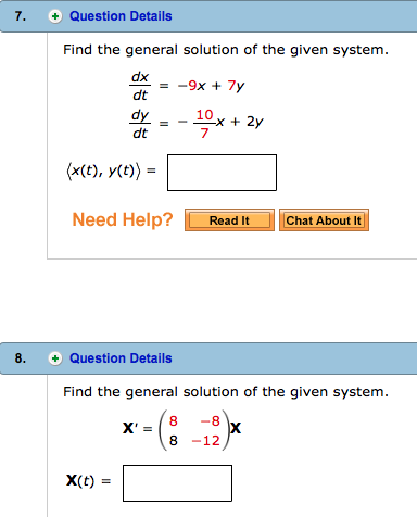 Solved Find the general solution of the given system. Dx / | Chegg.com