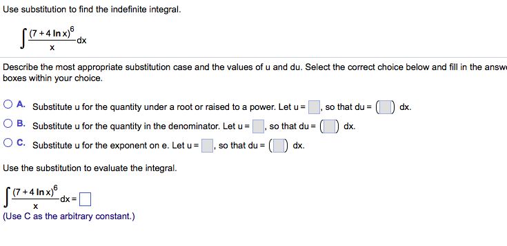 Solved Use substitution to find the indefinite integral. | Chegg.com