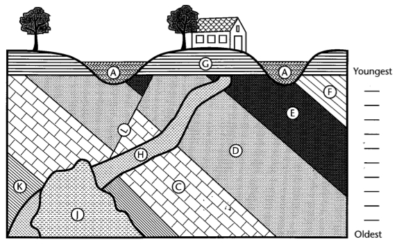 Solved Sequence the above geologic cross section tnto the | Chegg.com