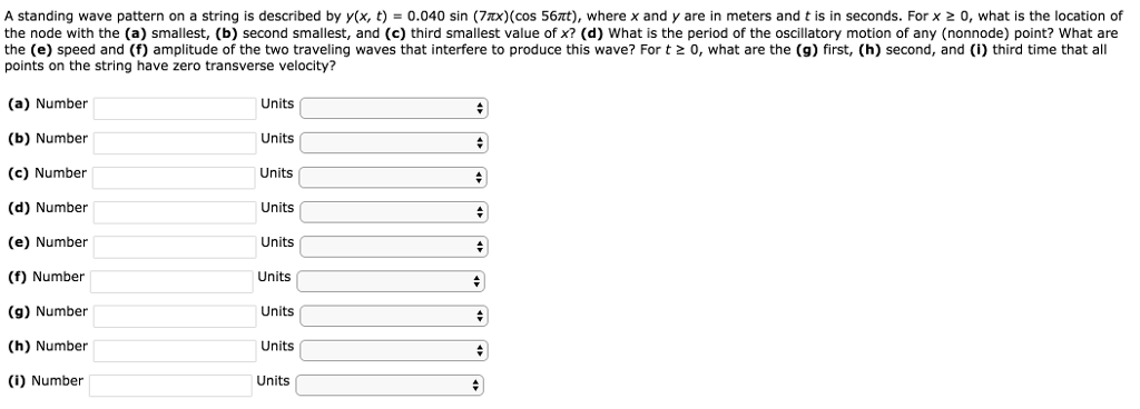 Solved A standing wave pattern on a string is described by | Chegg.com