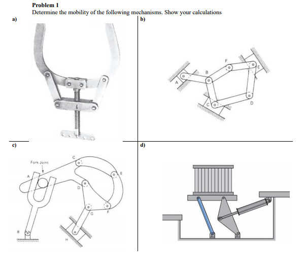 Solved Problem 1 Determine the mobility of the following | Chegg.com Solved Problem 1 Determine the mobility of the following | Chegg.com