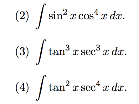 Solved integral sin^2 x cos^4 x dx. integral tan^3 x sec^3 | Chegg.com