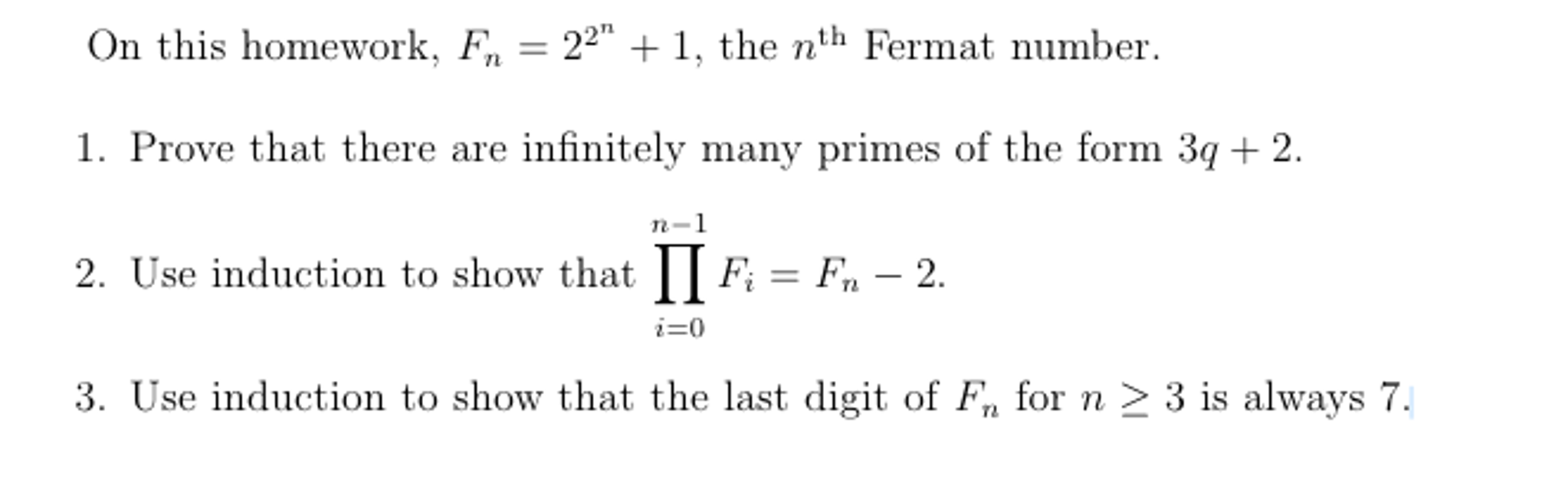 Solved Fermat numbers... | Chegg.com