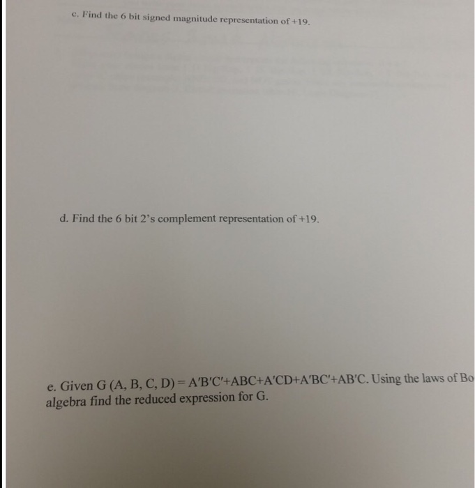 Solved Find the 6 bit signed magnitude representation of | Chegg.com