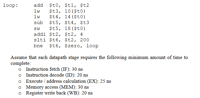 a).How long will one loop iteration take in a | Chegg.com