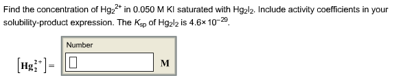 Solved Find the concentration of Hg2^2+ in 0.050 M Kl | Chegg.com