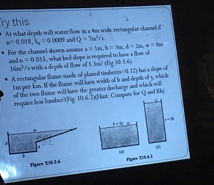 Solved At what depth will water flow in a 4m wide | Chegg.com