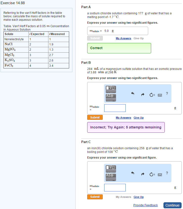 Solved Referring to the van't Hoff factors in the table | Chegg.com