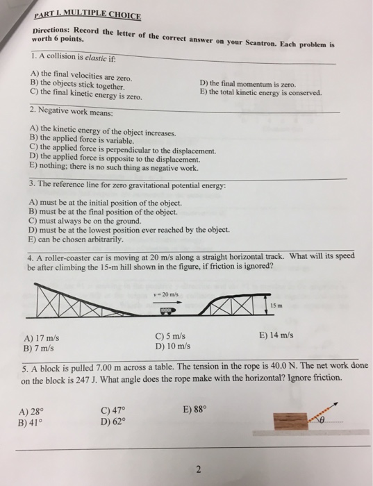Solved: A Collision Is Elastic If: A) The Final Velocities... | Chegg.com