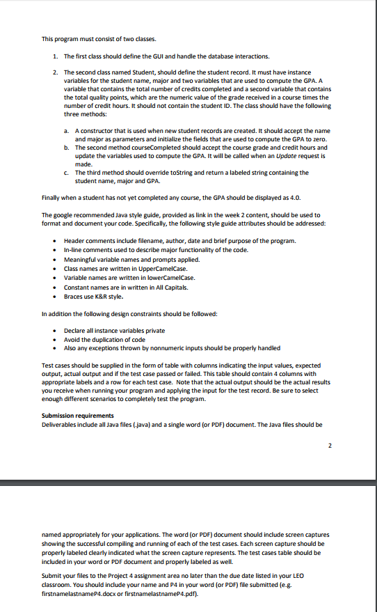 Solved this programming project involves writing a program | Chegg.com