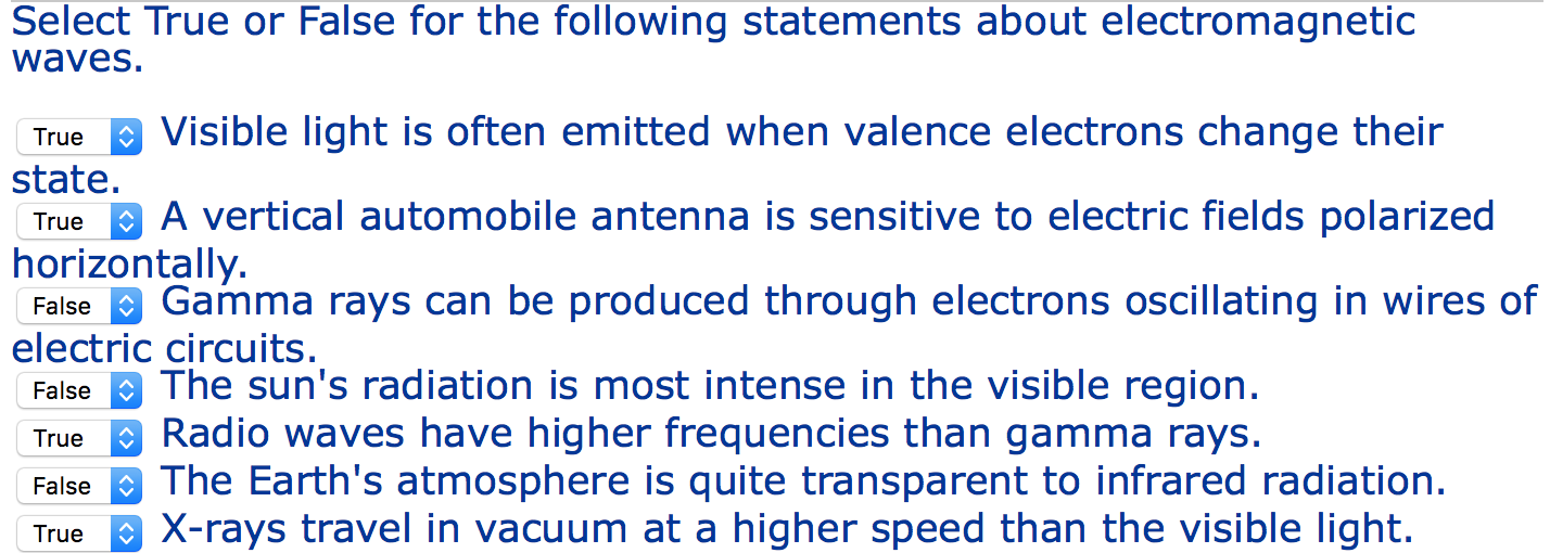 Solved Select True or False for the following statements | Chegg.com
