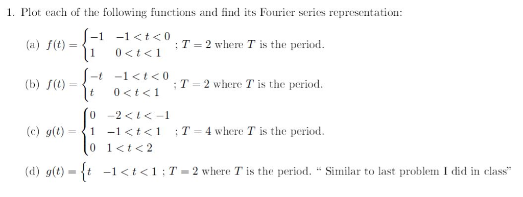 Solved 1. Plot each of the following functions and find its | Chegg.com