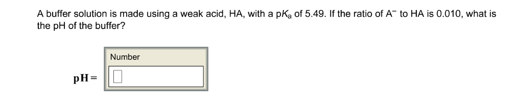 Solved A buffer solution is made using a weak acid, HA, with | Chegg.com