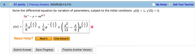 Solved Solve the differential equation by variation of | Chegg.com