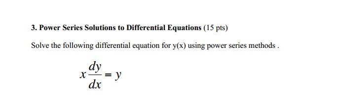 Solved Power Series Solutions to Differential Equations | Chegg.com