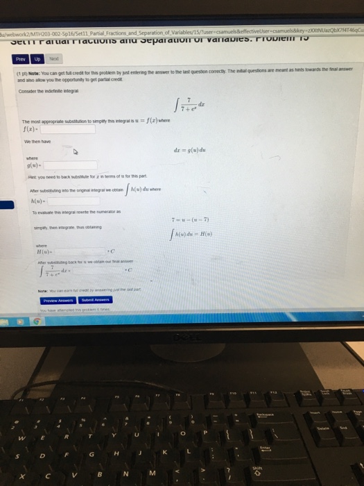 Solved Consider the indefinite integral integral 7/7 + e^x | Chegg.com Solved Consider the indefinite integral integral 7/7 + e^x | Chegg.com