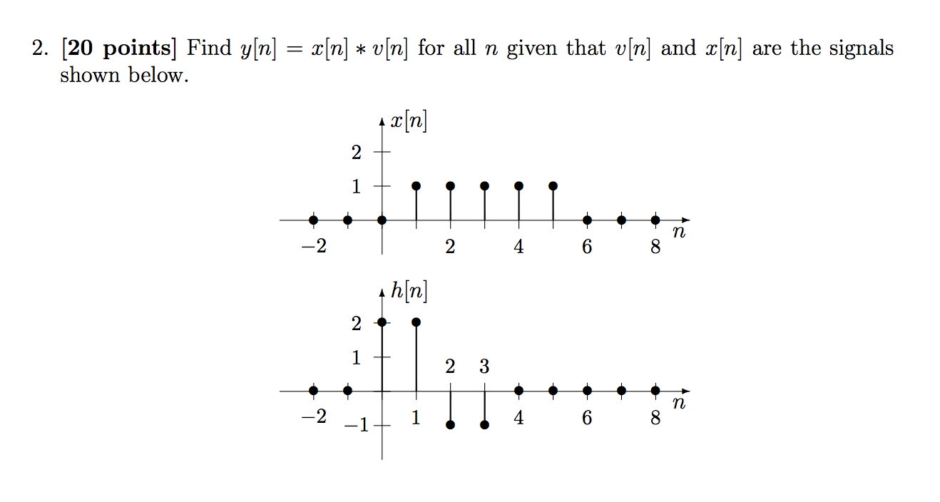 Solved: 2. Find Y[n] = X[n] * V[n] For All N Given That V[... | Chegg.com