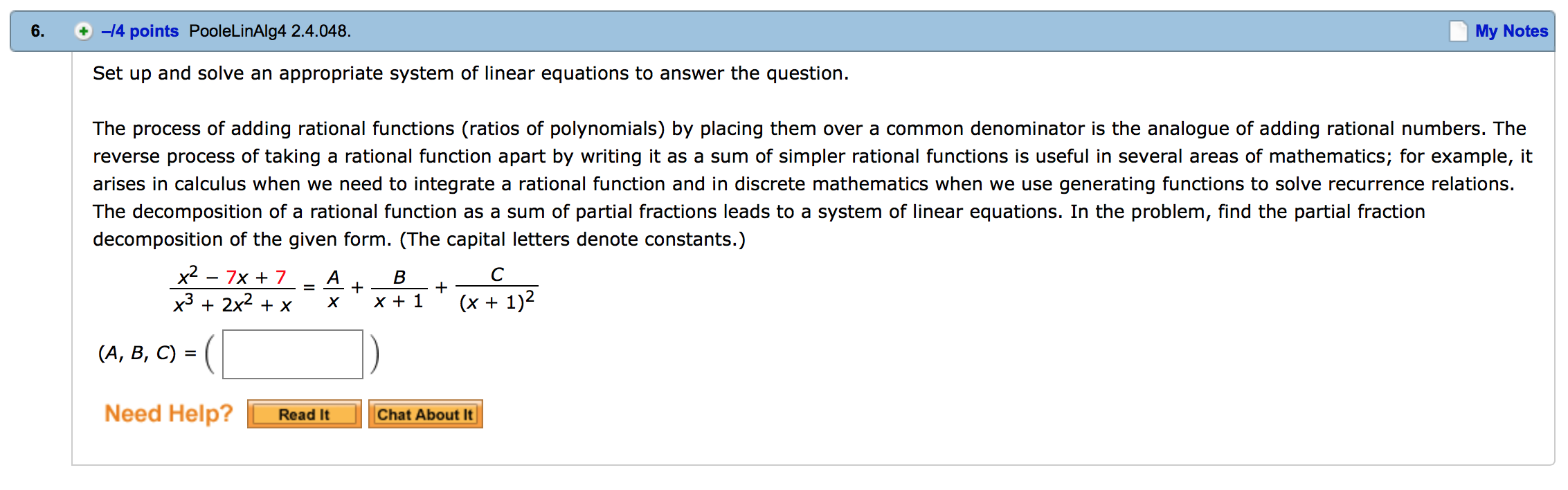 Solved Set up and solve an appropriate system of linear | Chegg.com