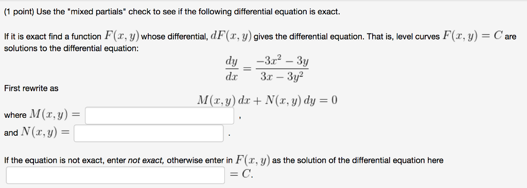 Solved (1 point) Use the Solved (1 point) Use the