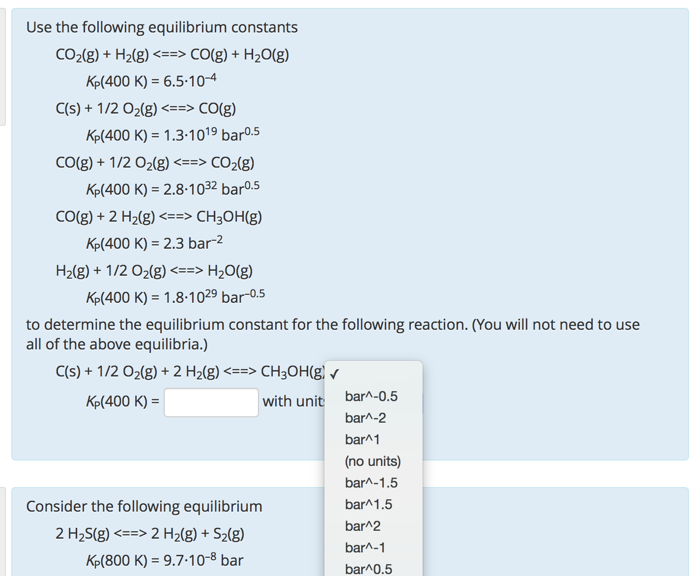 Solved Use the following equilibrium constants CO2(g) + | Chegg.com