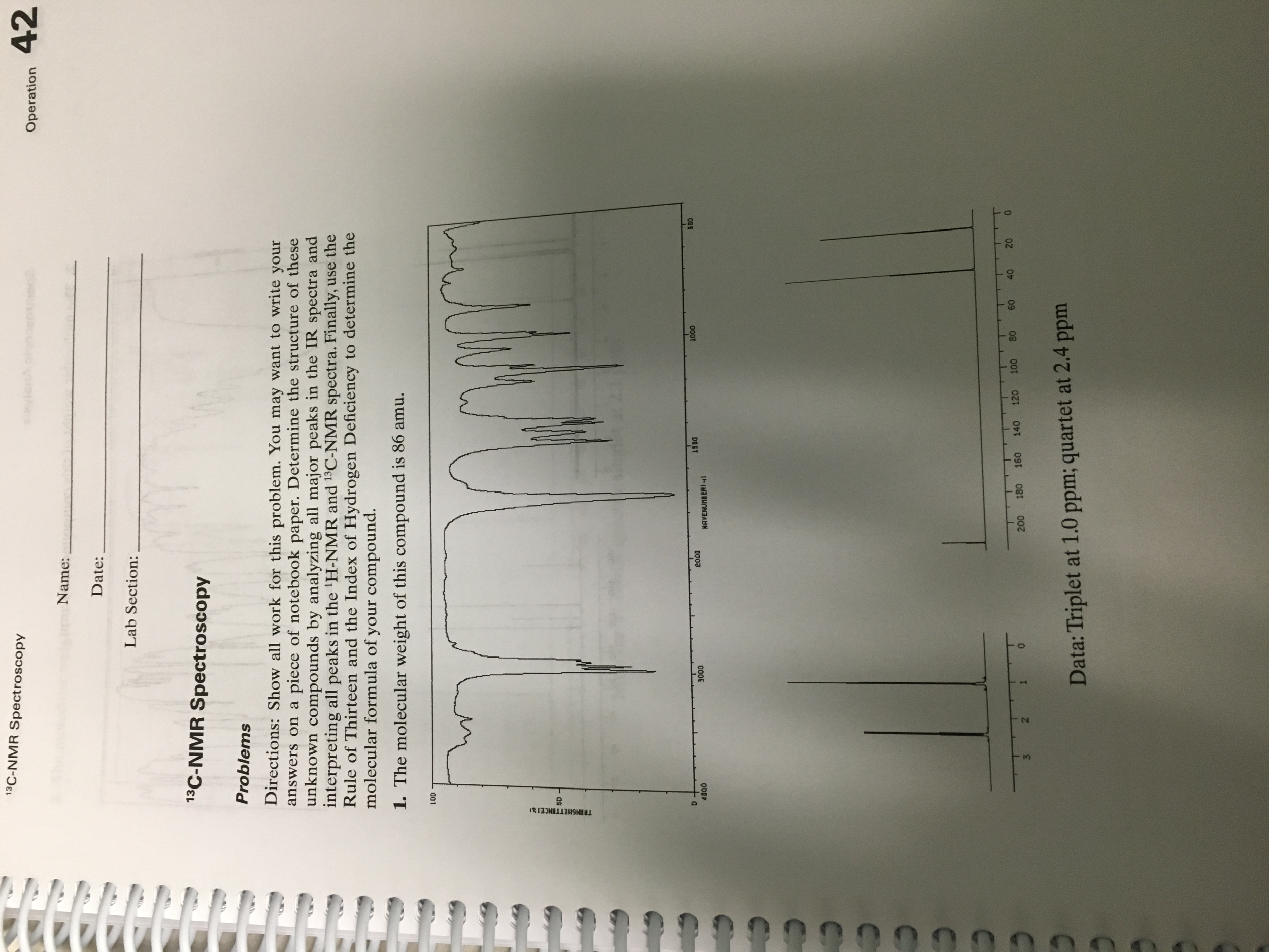 Solved C-NMR Spectroscopy Directions: Show all work for this | Chegg.com