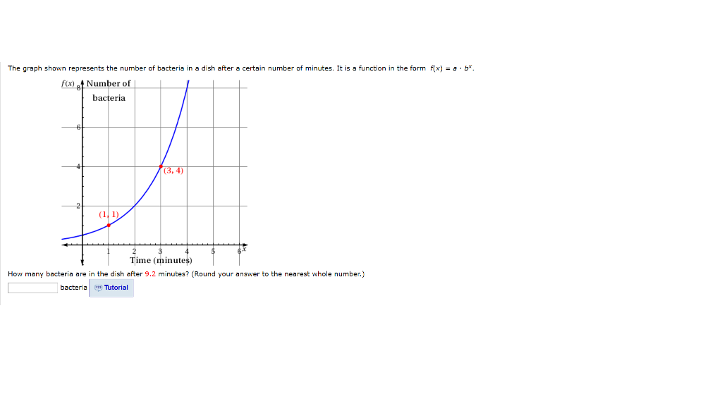 Solved The graph shown represents the number of bacteria in | Chegg.com