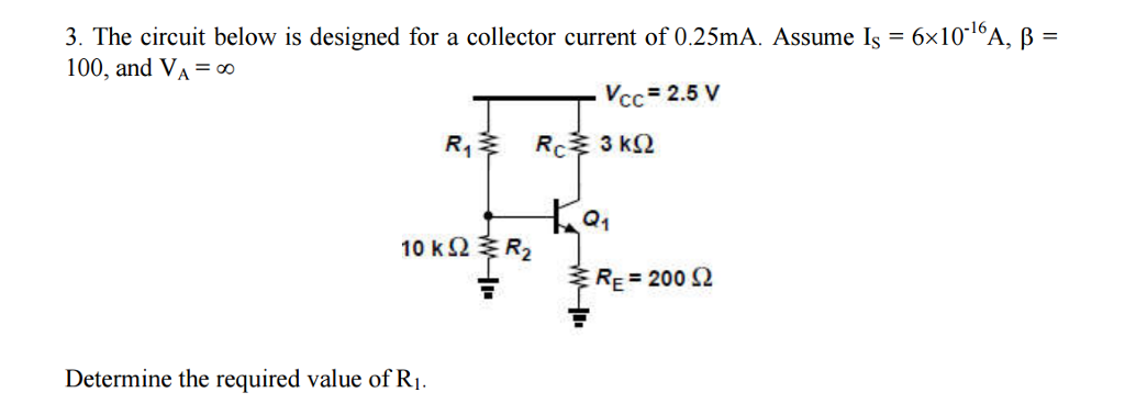 Solved The circuit below is designed for a collector current | Chegg.com