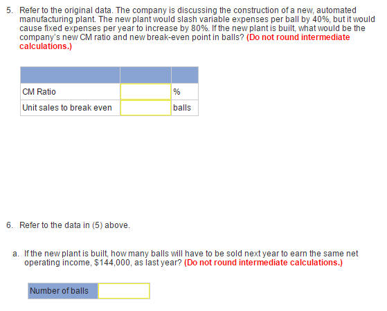 Solved Problem 5-20 Various CVP Questions: Break-Even Point; | Chegg.com