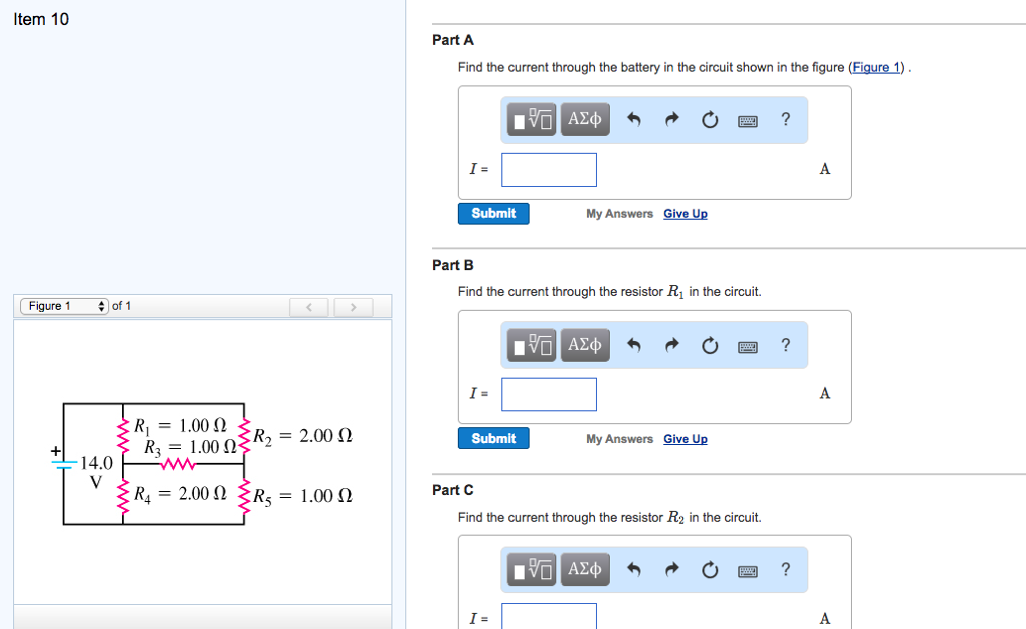 Solved Find the current through the battery in the circuit | Chegg.com