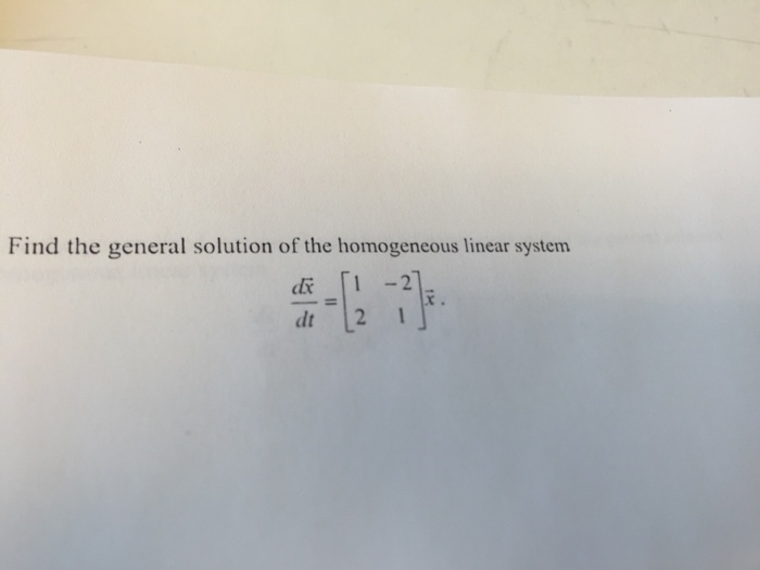 Solved Find the general solution of the homogeneous linear | Chegg.com
