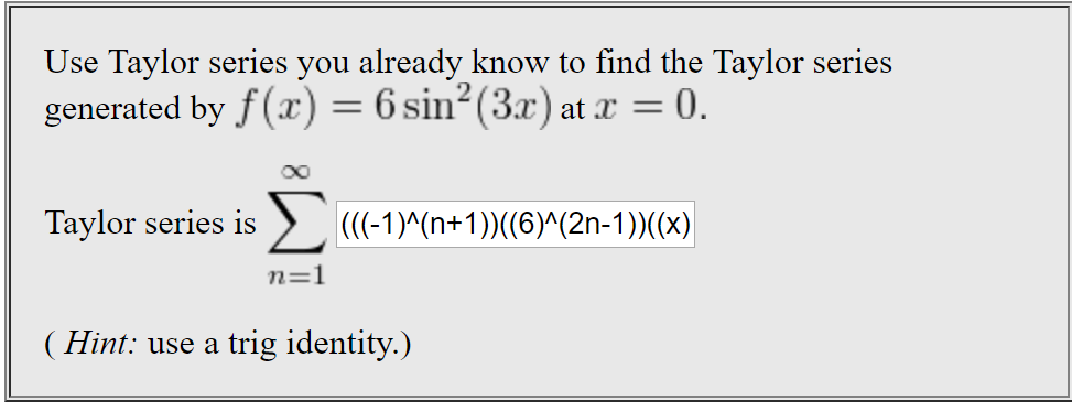Solved use the other trig identity sin(x)^2 = (1 - | Chegg.com