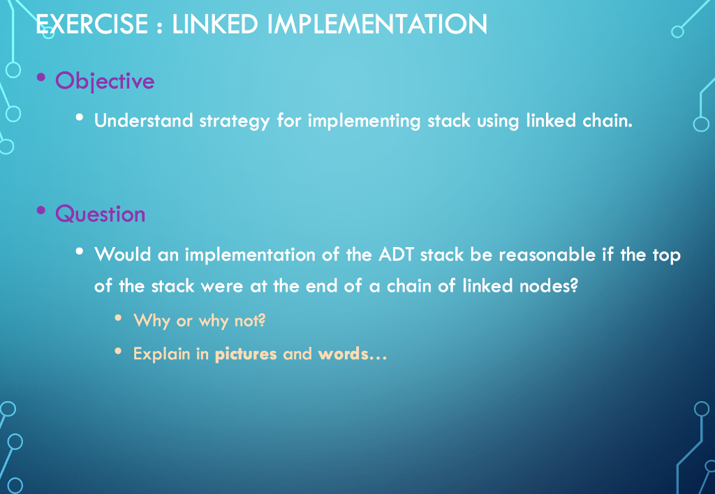 Solved Understand strategy for Implementing stack using | Chegg.com