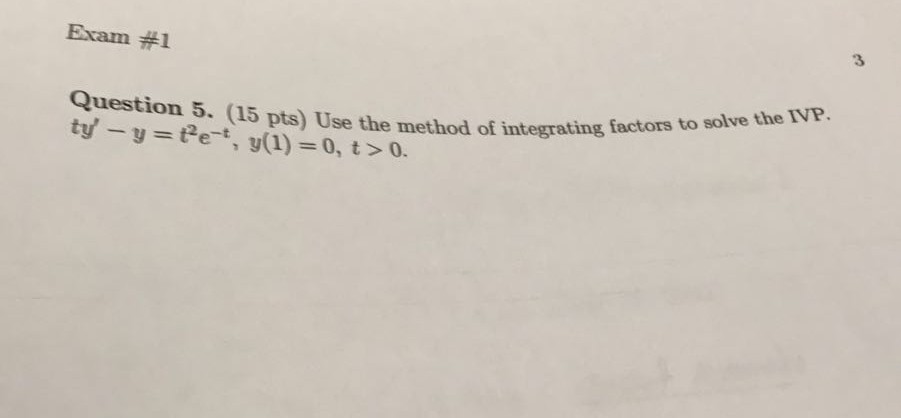 Solved Use the method of integrating factors to solve the | Chegg.com