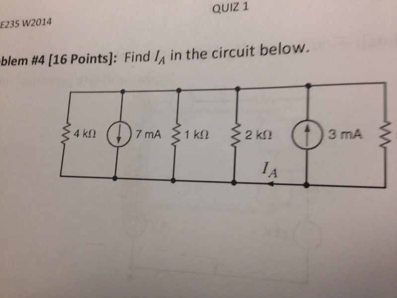 Solved Find IA in the circuit below. | Chegg.com