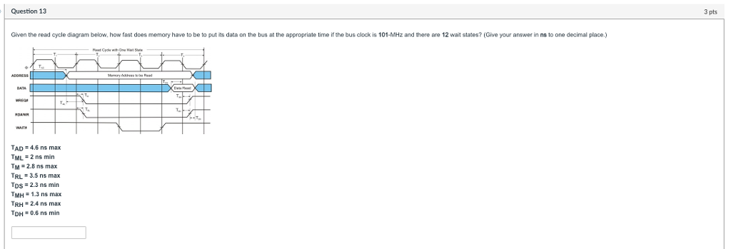 Solved Question 13 3 pts Given the read cycle diagram below, | Chegg.com