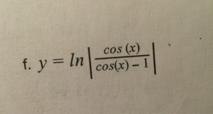 Solved What is dy/dx for this equation? y = ln | cos | Chegg.com